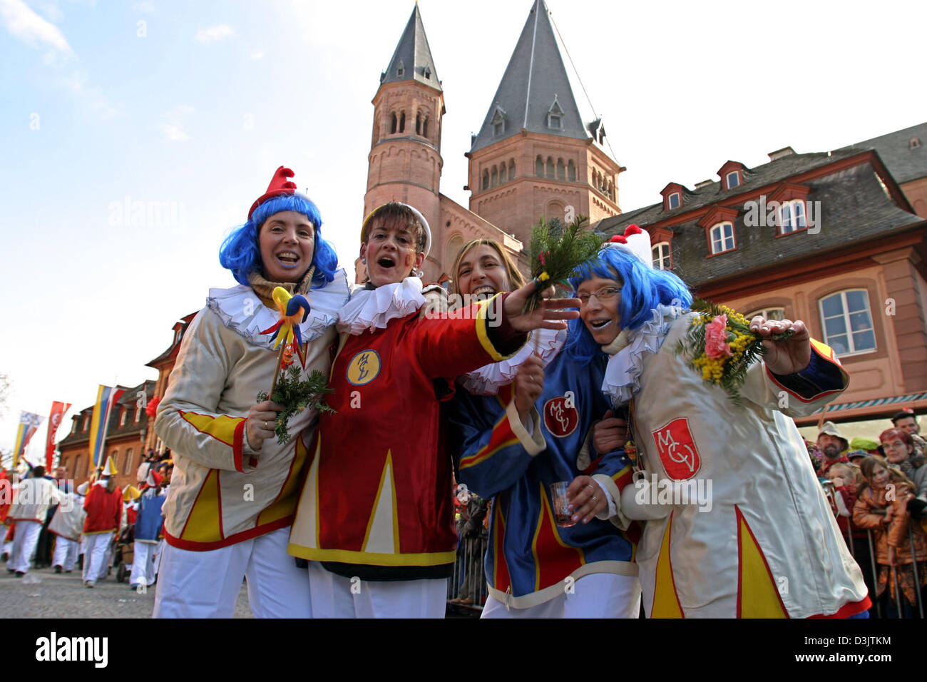 (dpa files) - Young women in fancy dresses celebrate Monday after Lent ...