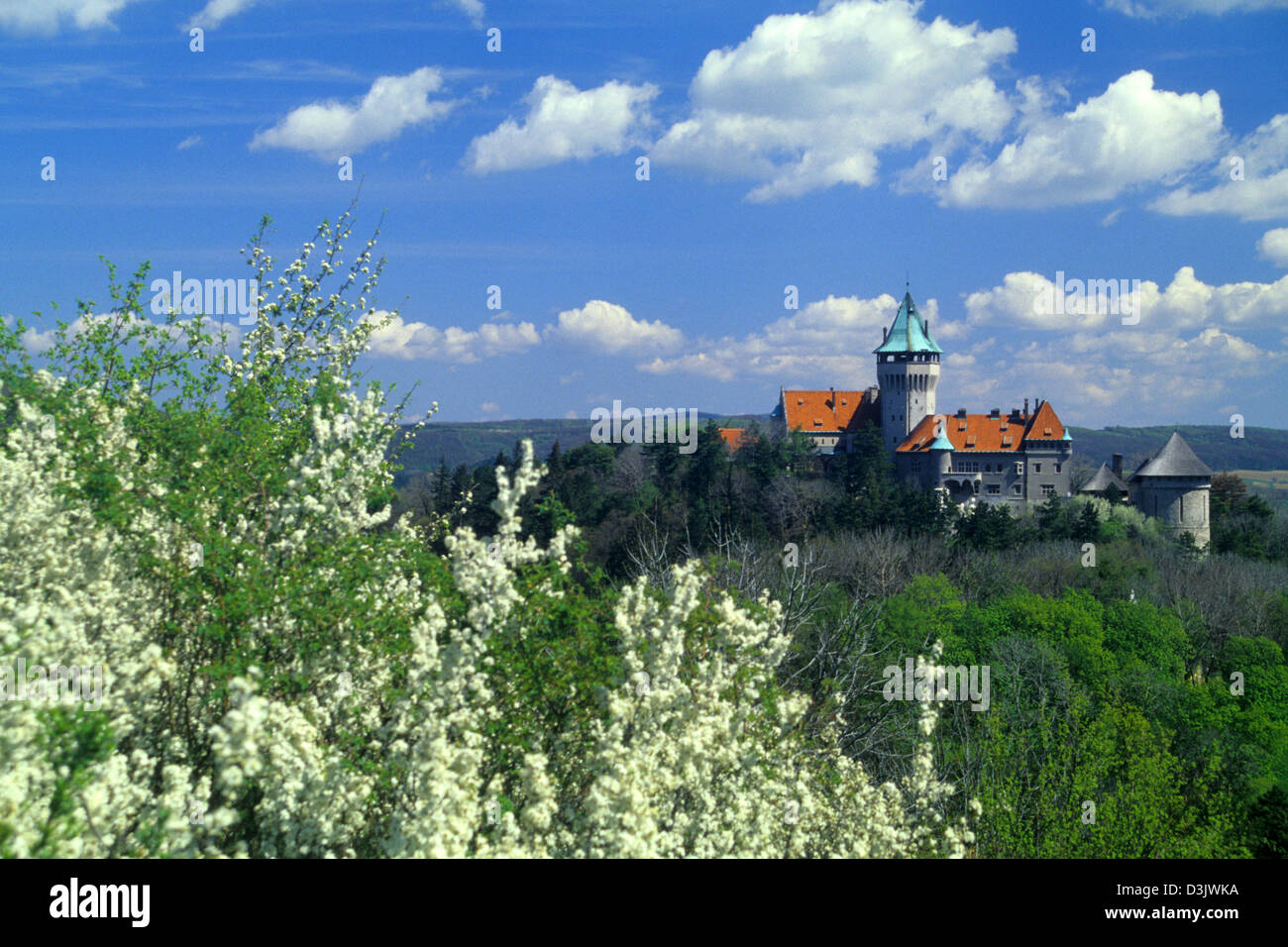View of Smolenicky zamok in springtime, Male Karpaty, Slovakia Stock ...