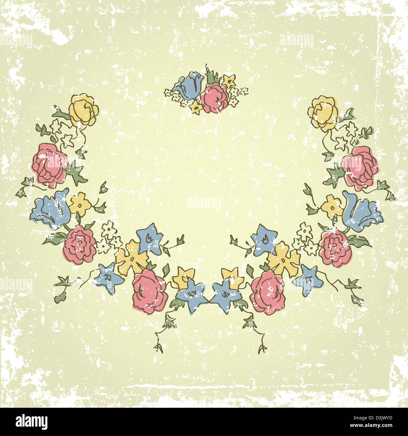 Vintage design elements on old paper sheet Stock Photo - Alamy