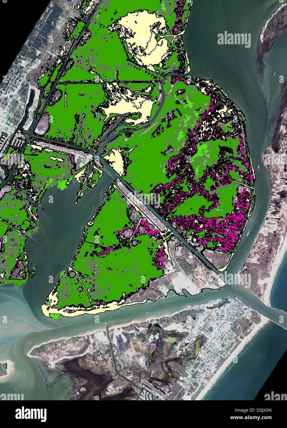 This benthic map of Redfish Bay, Texas, produced by NOAA's National ...