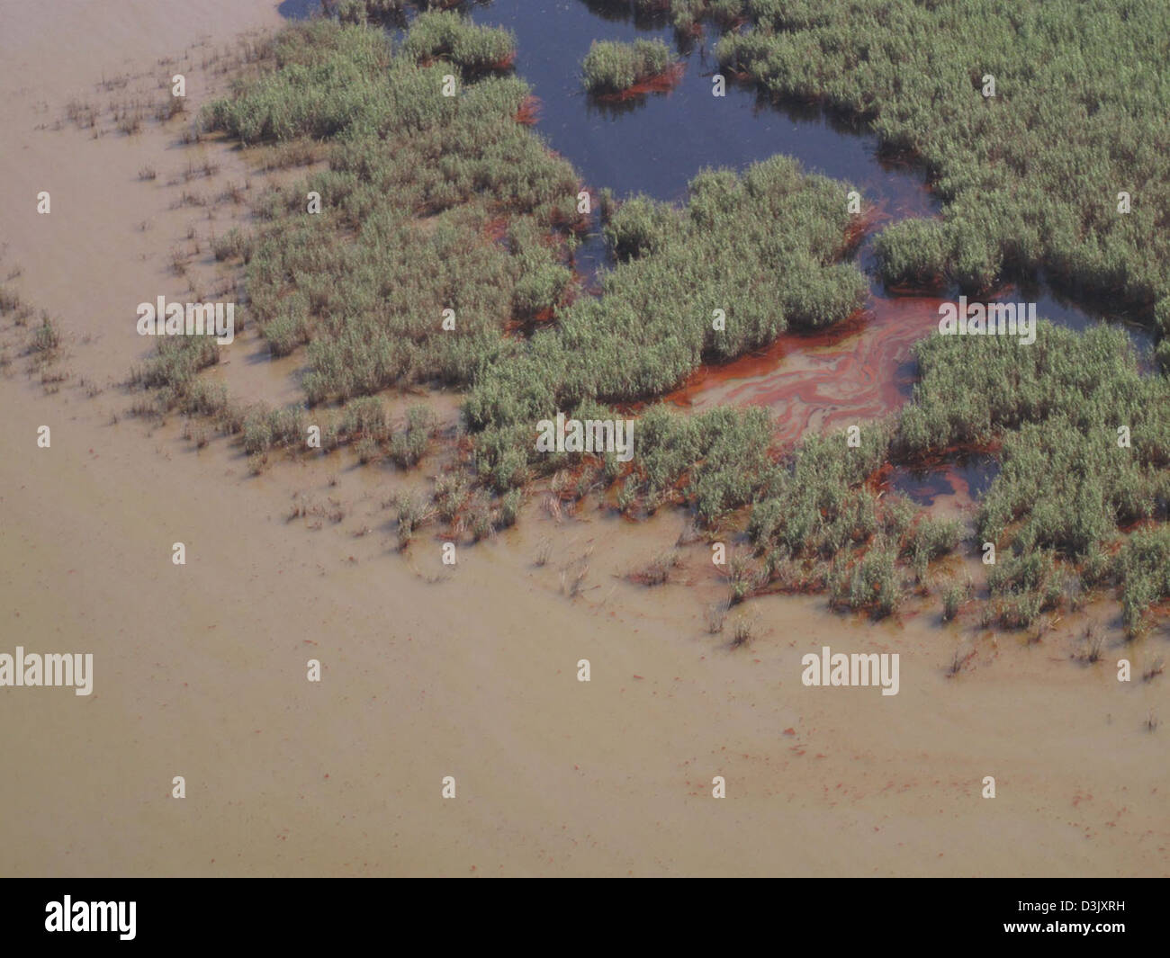 This image shows the impact of the Deepwater Horizon oil spill on the ...