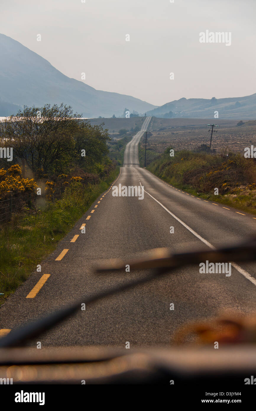 Long road in Ireland Stock Photo - Alamy