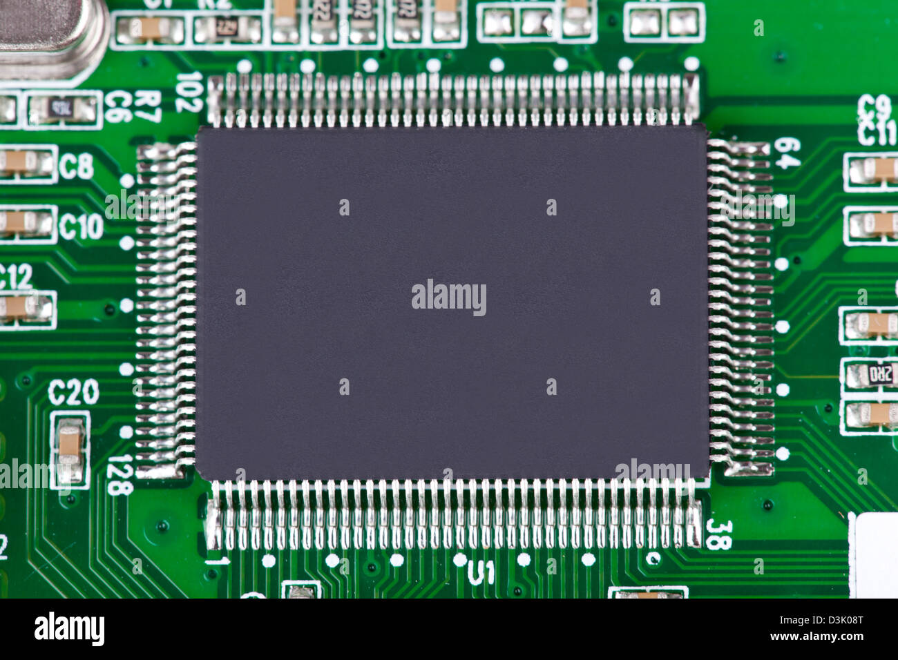 Computer microchip, closeup Stock Photo - Alamy
