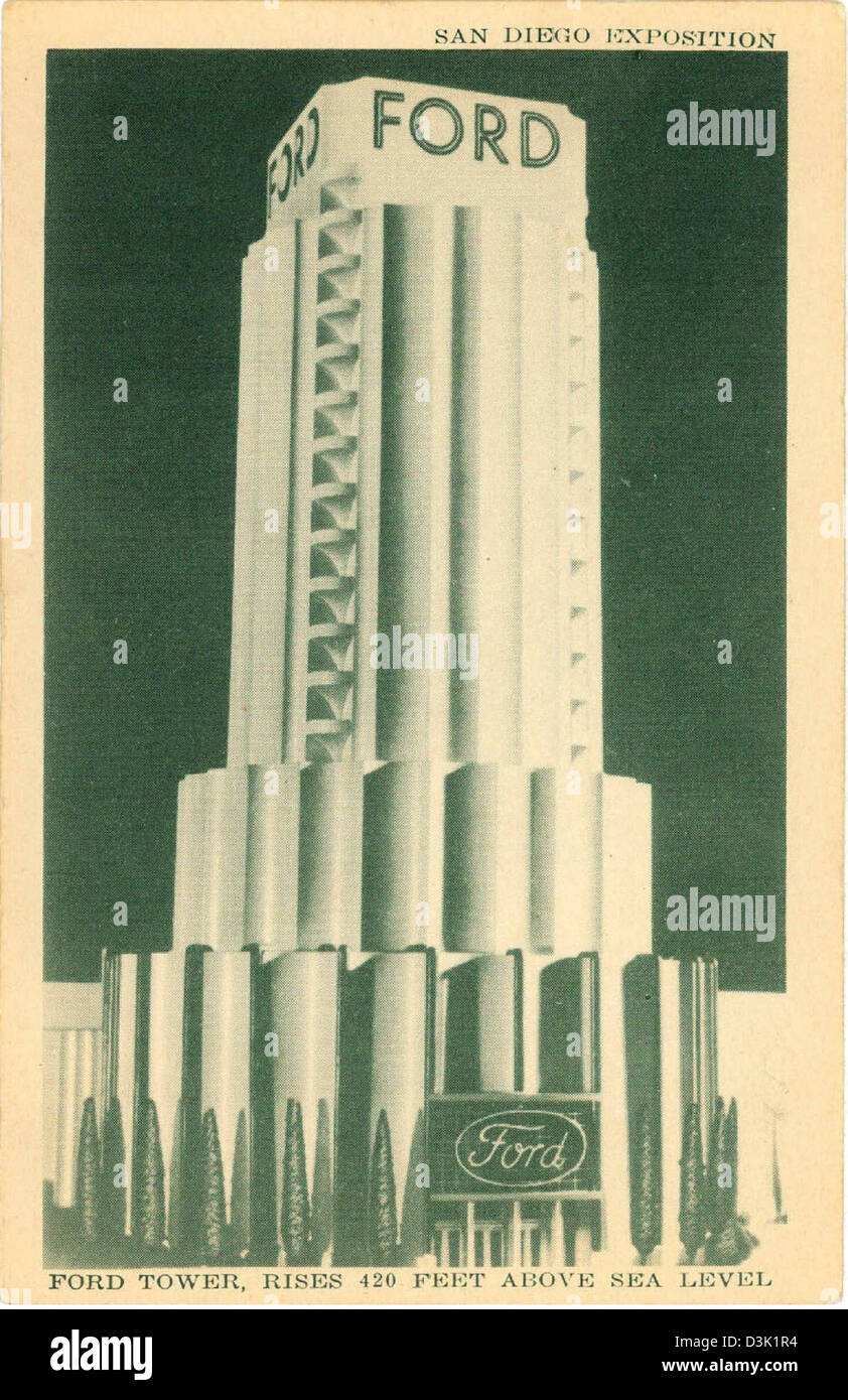 The Ford Tower postcard captures an iconic structure associated with ...
