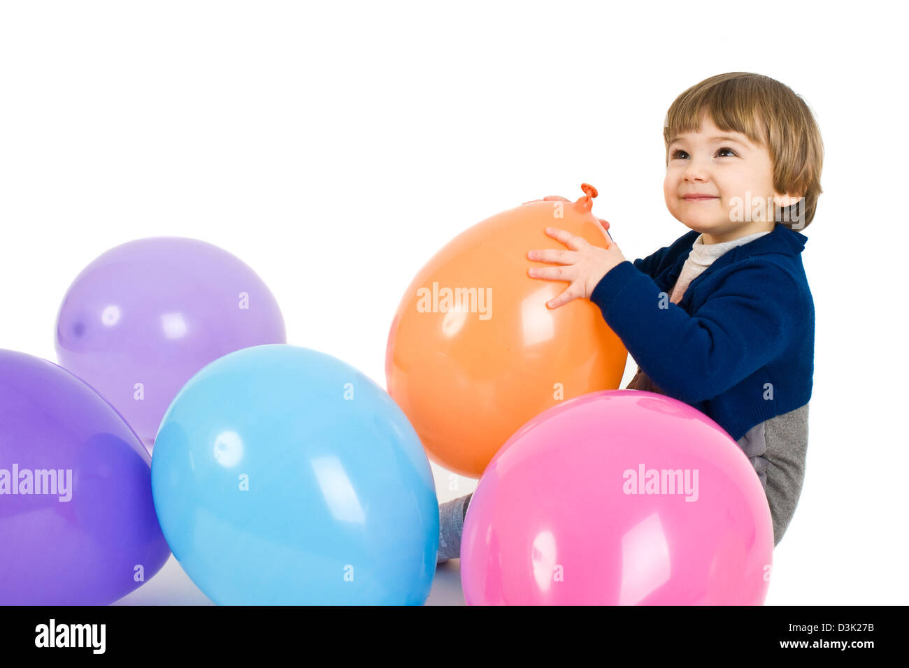 Child with ballons Stock Photo - Alamy