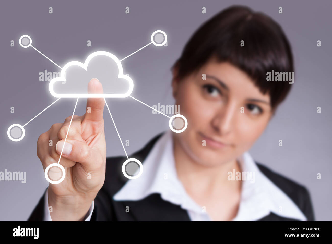 futuristic display: Cloud computing touchscreen interface Stock Photo - Alamy