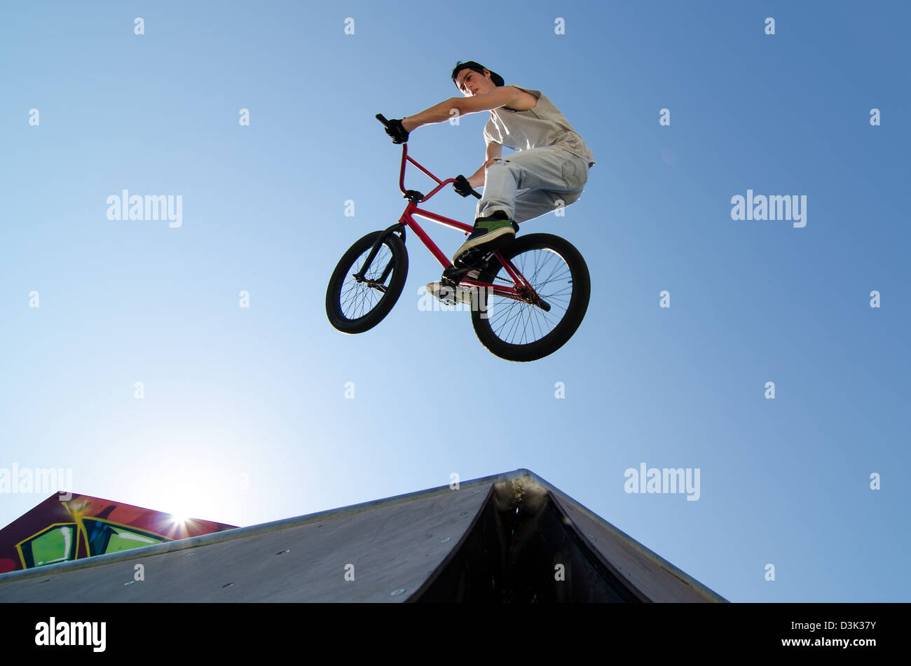 Bmx Table Top on a skatepark Stock Photo - Alamy