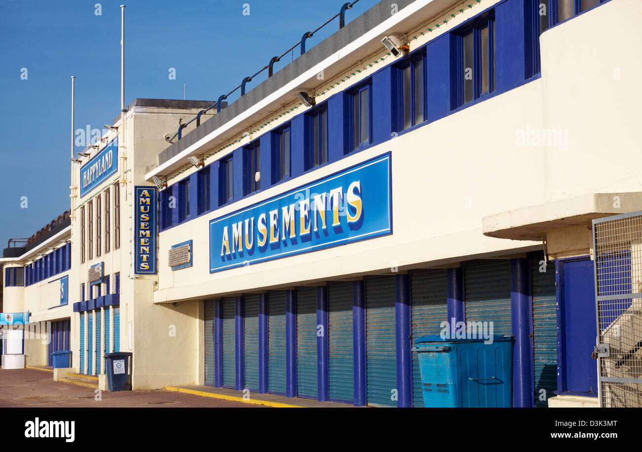 Happyland Amusements arcade at Bournemouth seafront in February Stock ...