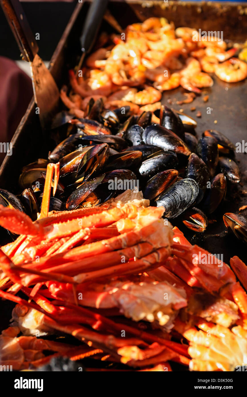 Crabs legs, shrimp and clams at the Cortez Fish Festival Florida Stock ...