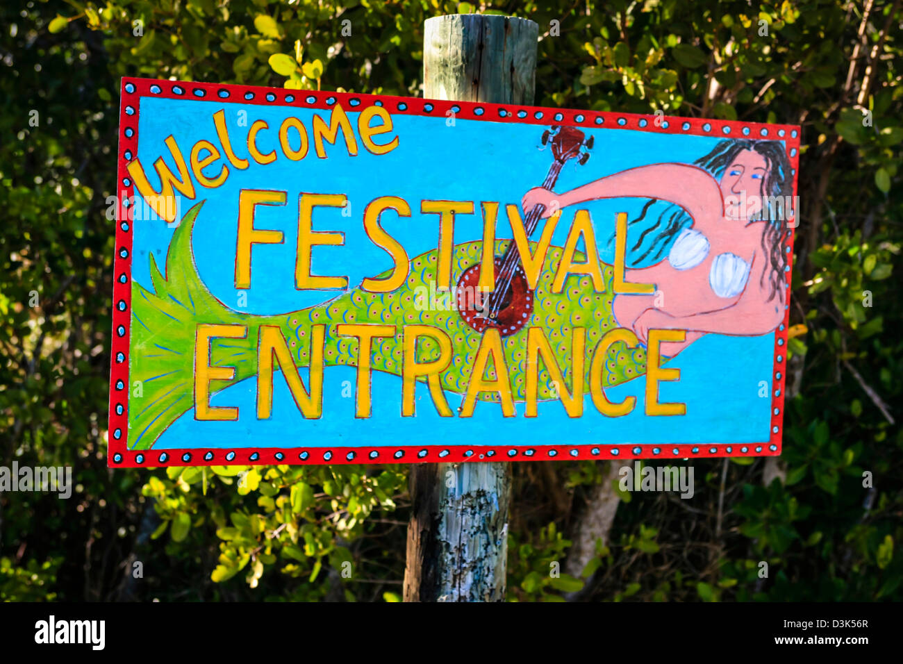 Colorful Festival Sign in Florida Stock Photo - Alamy