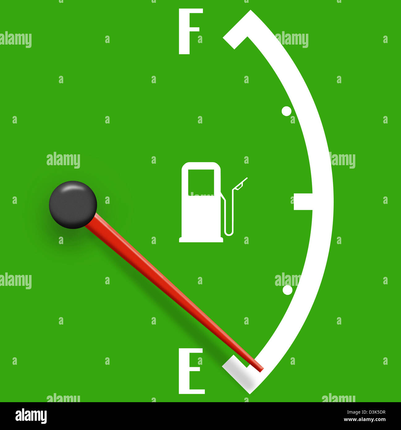 Low fuel sign isolated on a green background Stock Photo - Alamy