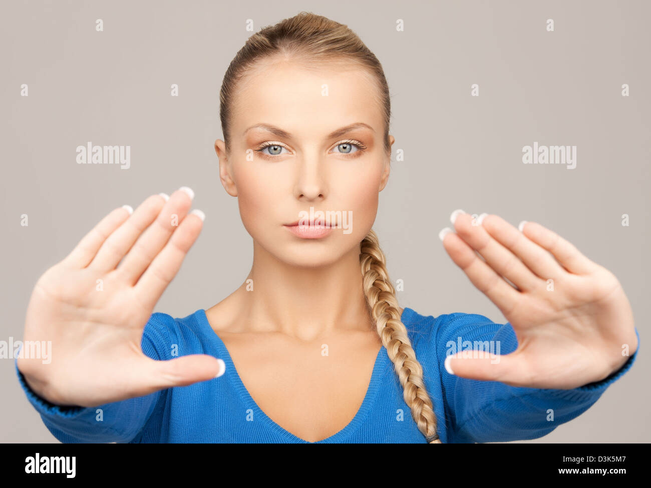 Female hand stop dramatic business hi-res stock photography and images ...