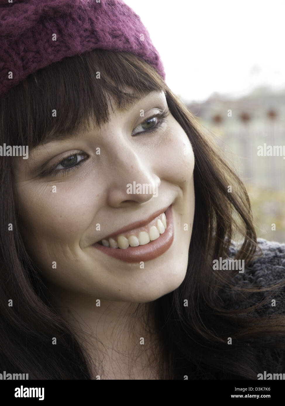 Beautiful happy girl outside Stock Photo - Alamy