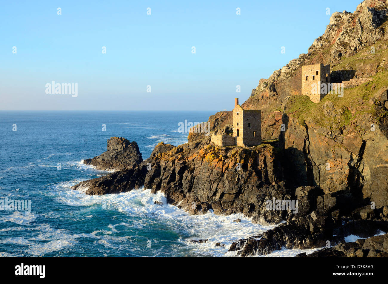 the crowns engine houses at the old botallack tin mine near pendeen in ...