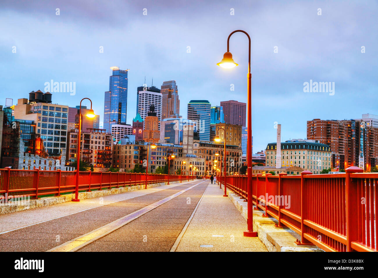 Downtown Minneapolis, Minnesota at night time as seen from the famous ...