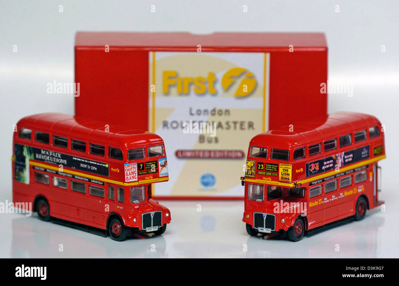 Models of classic London Routemaster bus Stock Photo - Alamy