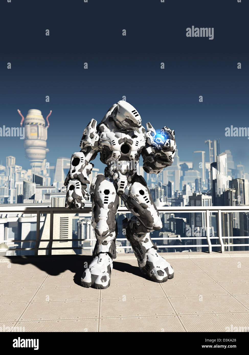 Alien Battle Droid - City Watch Stock Photo - Alamy
