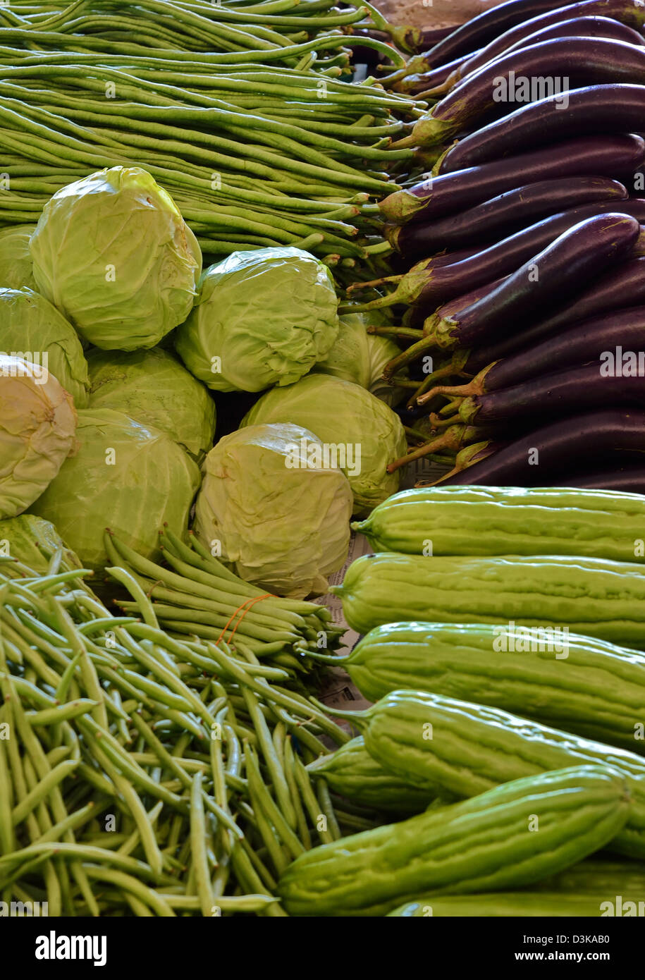 A selection of vegetables on sale in a Sarawak market Stock Photo - Alamy