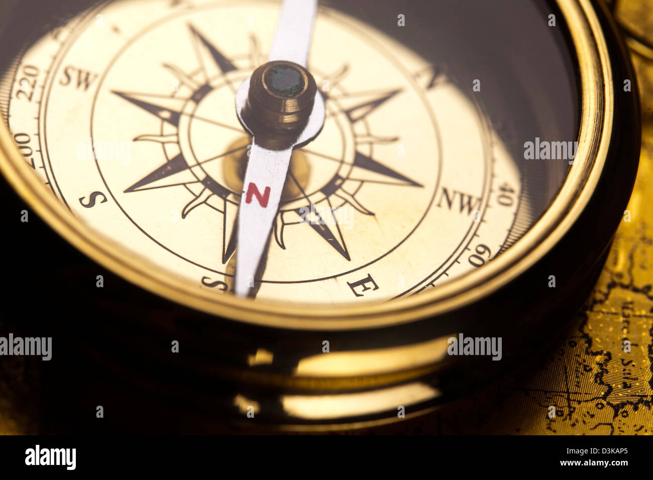 Detail closeup compass Stock Photo - Alamy