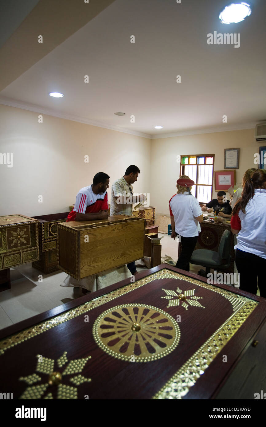 Intricately decorated chests in traditional Bahranian style, Al-Jasara ...