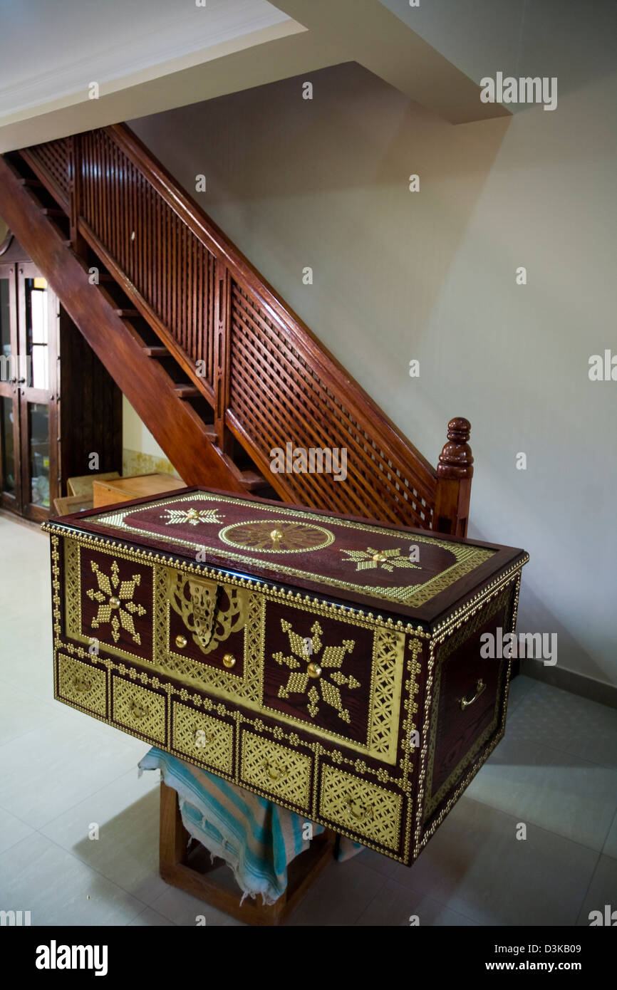 Intricately decorated chests in traditional Bahranian style, Al-Jasara ...