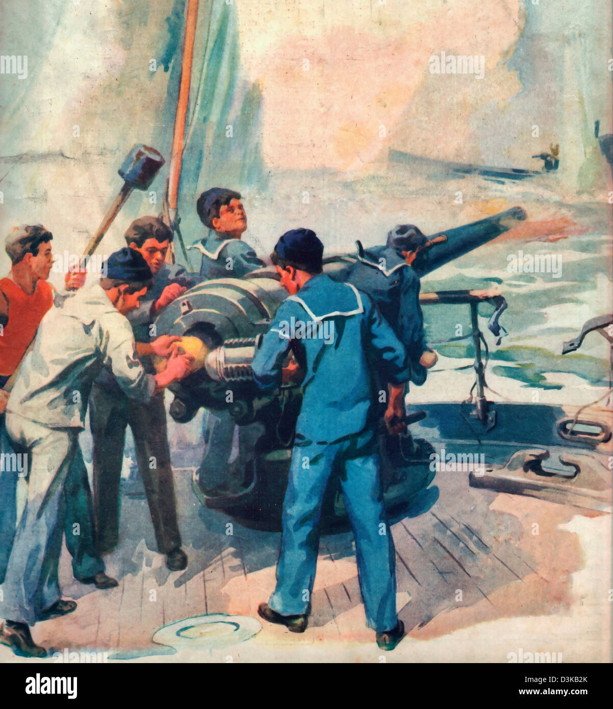 Navy battleship firing hi-res stock photography and images - Alamy