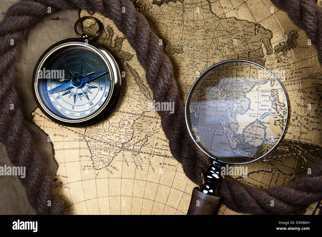 Vintage Navigation Equipment, compass Stock Photo - Alamy