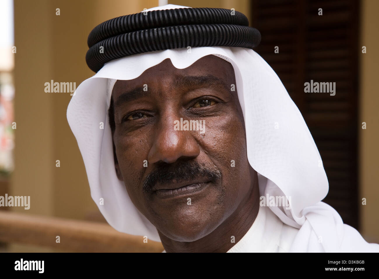 This Bahrani gent is attired in the traditional headscarf of the Gulf ...
