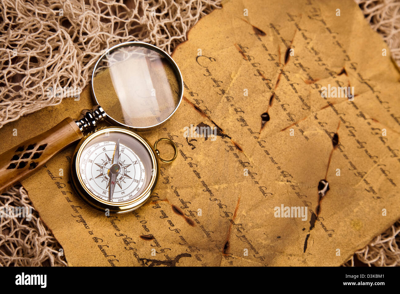 Vintage Navigation Equipment, compass Stock Photo - Alamy