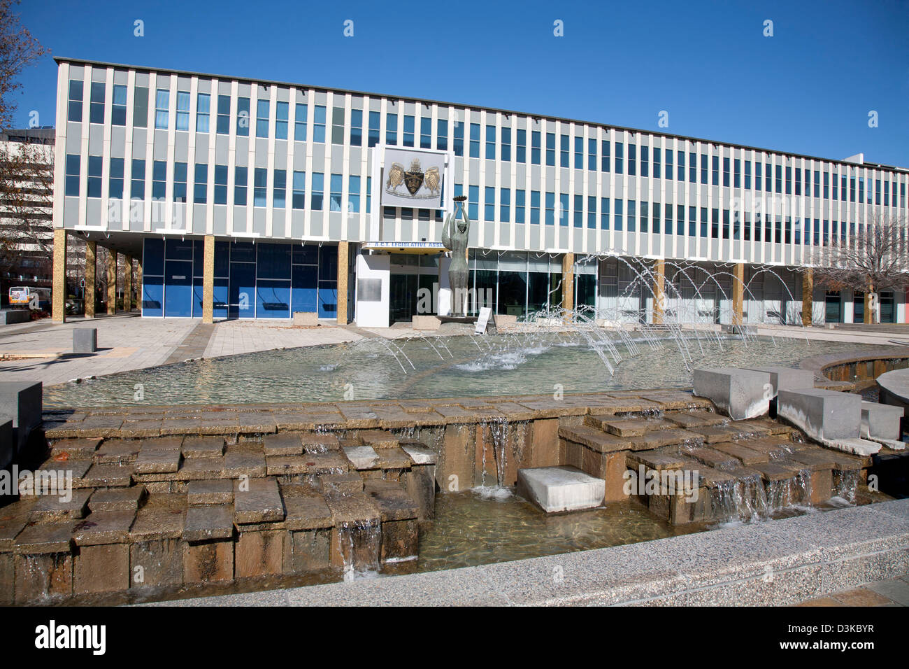 The statue of "Ethos" guards the entrance The ACT Legislative Assembly ...