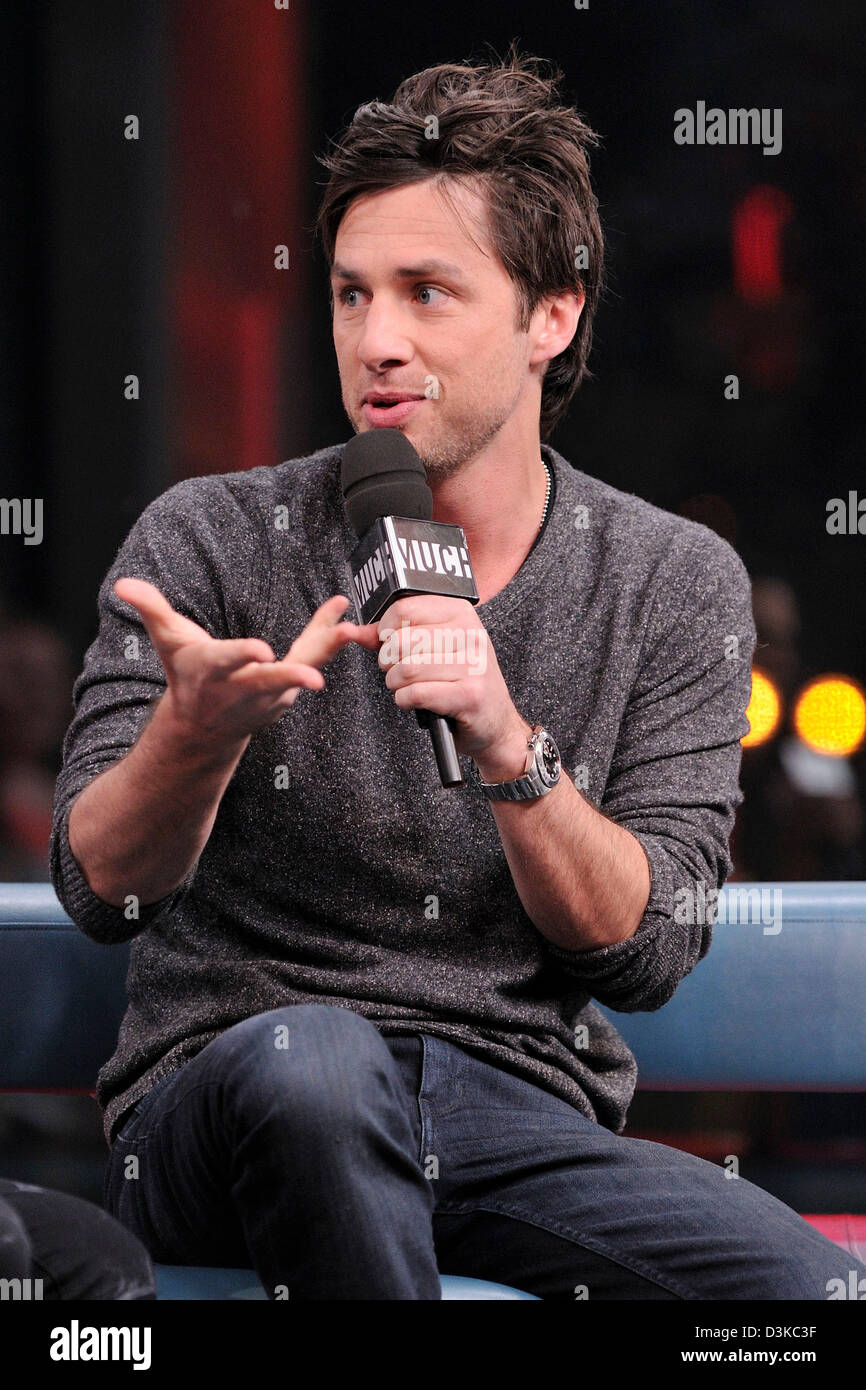Toronto, Canada. February 20, 2013. American actor Zach Braff promoting ...