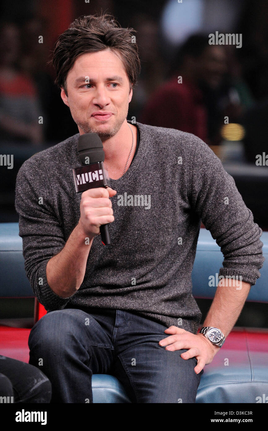Toronto, Canada. February 20, 2013. American actor Zach Braff promoting ...