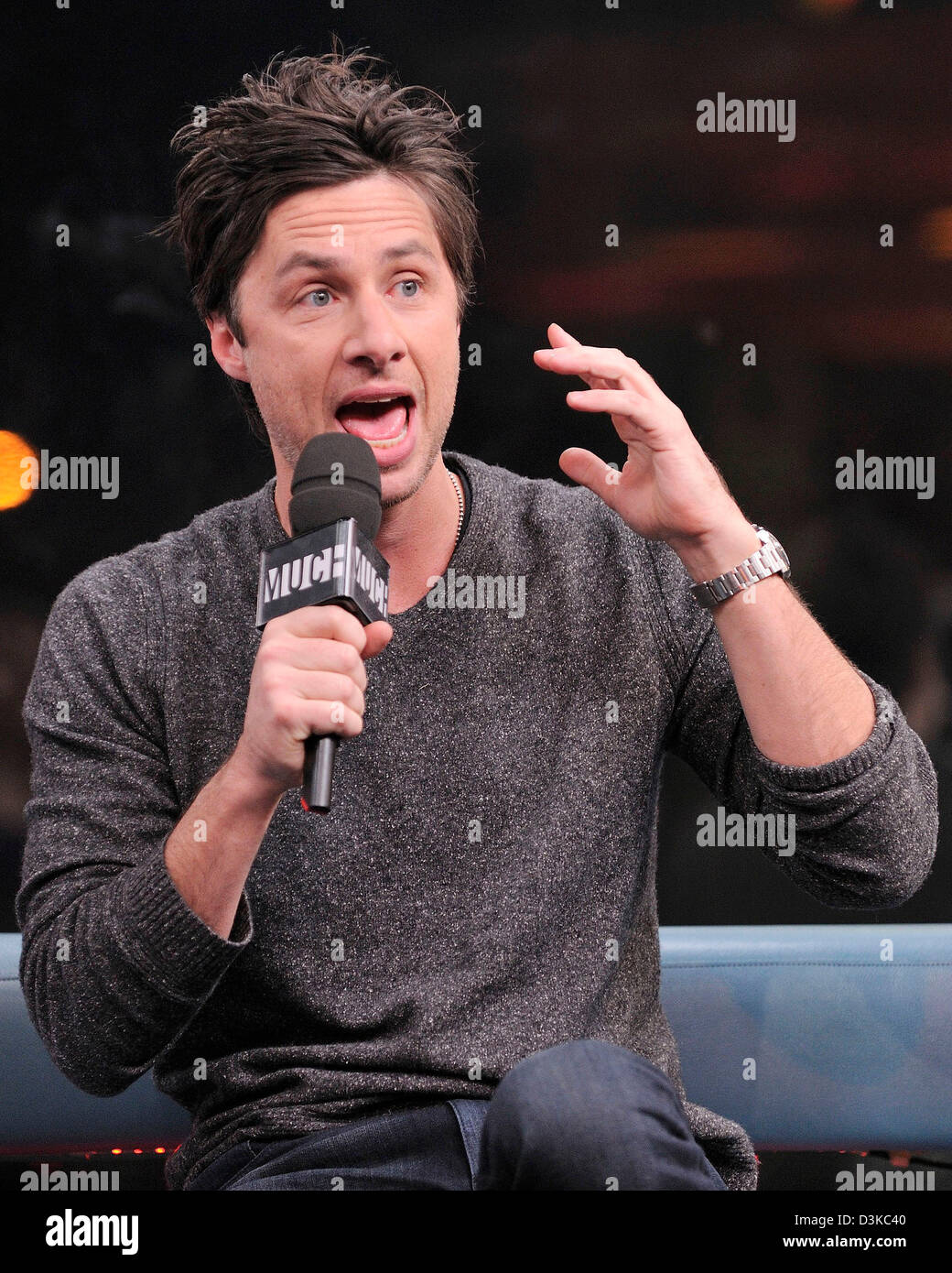 Toronto, Canada. February 20, 2013. American actor Zach Braff promoting ...