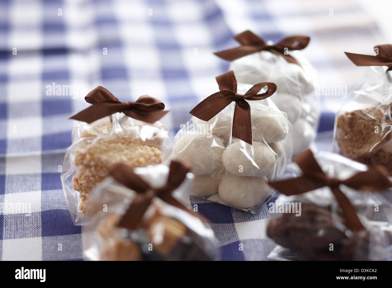 Wrapped pastry on a table Stock Photo - Alamy