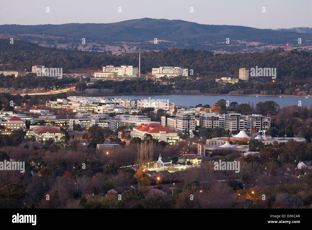 Looking across the medium density housing Canberra suburbs Barton and ...