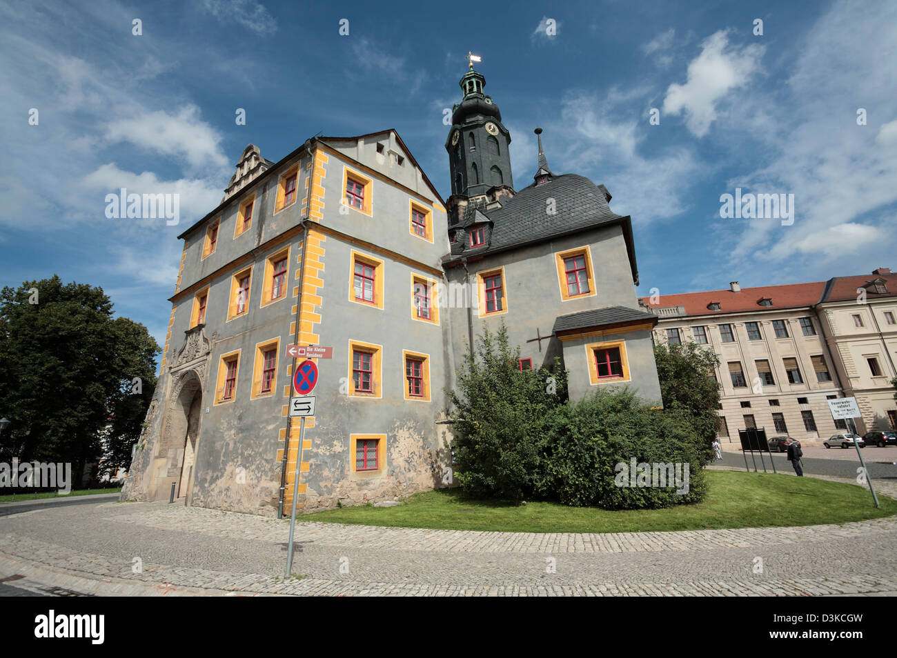 Weimar, Germany, Castle, right, and Bastille castle tower Stock Photo ...