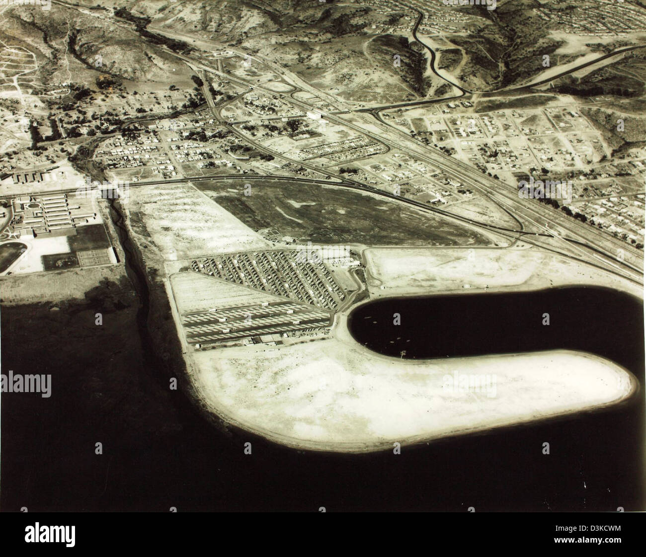 This 1950s aerial photograph by Howard Rozelle offers a view of San ...