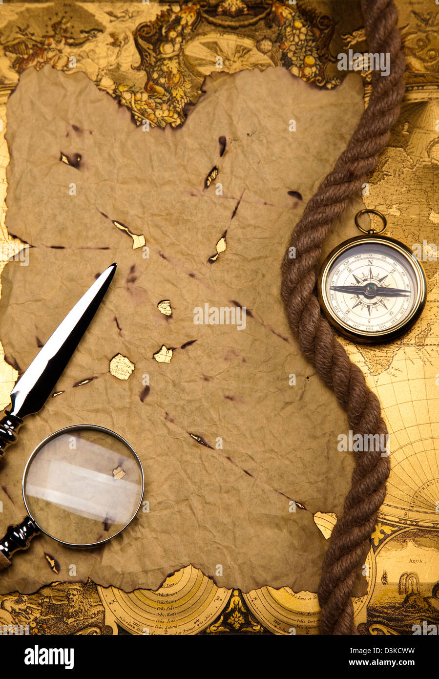 Vintage Navigation Equipment, compass Stock Photo - Alamy