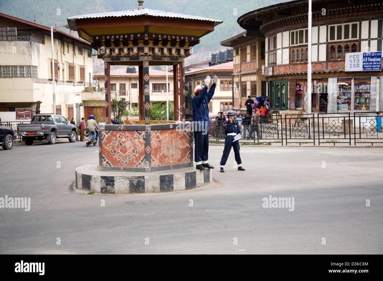 Traffic cops in Thimphu, the capital of Bhutan, Asia Stock Photo - Alamy