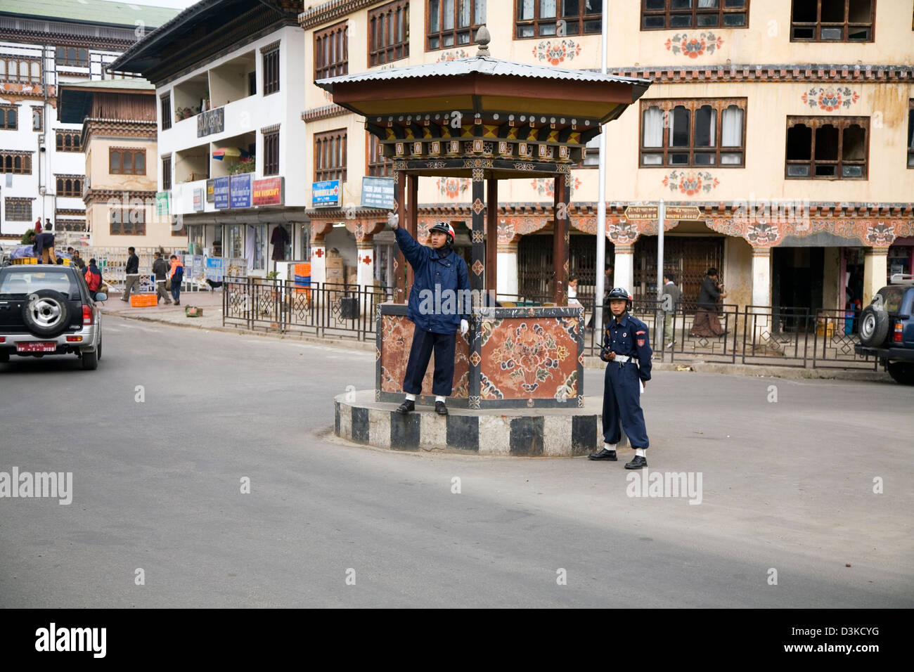Traffic cops in Thimphu, the capital of Bhutan, Asia Stock Photo - Alamy