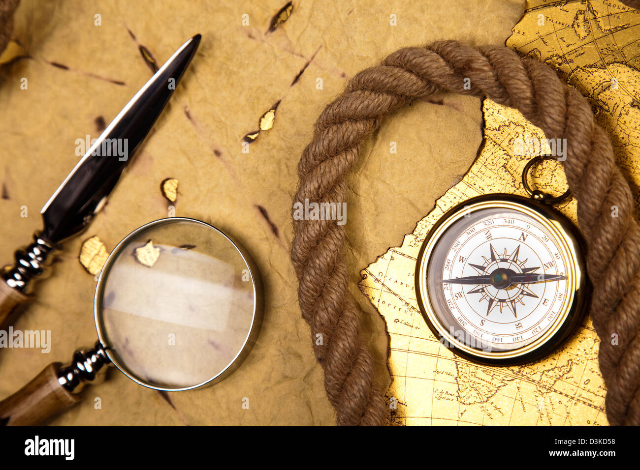 Navigation earth, Compass Stock Photo - Alamy