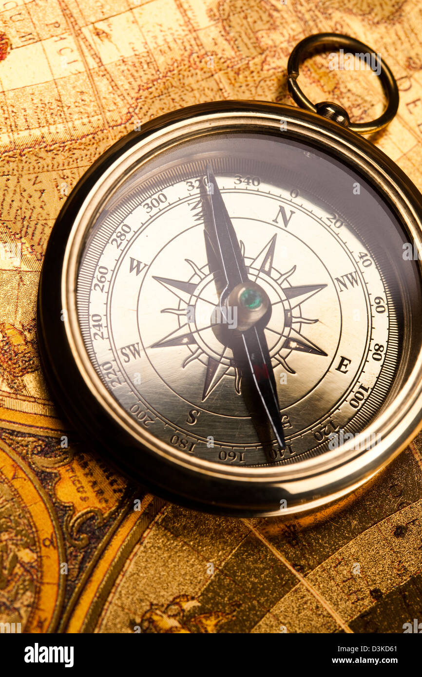 Detail closeup compass Stock Photo - Alamy