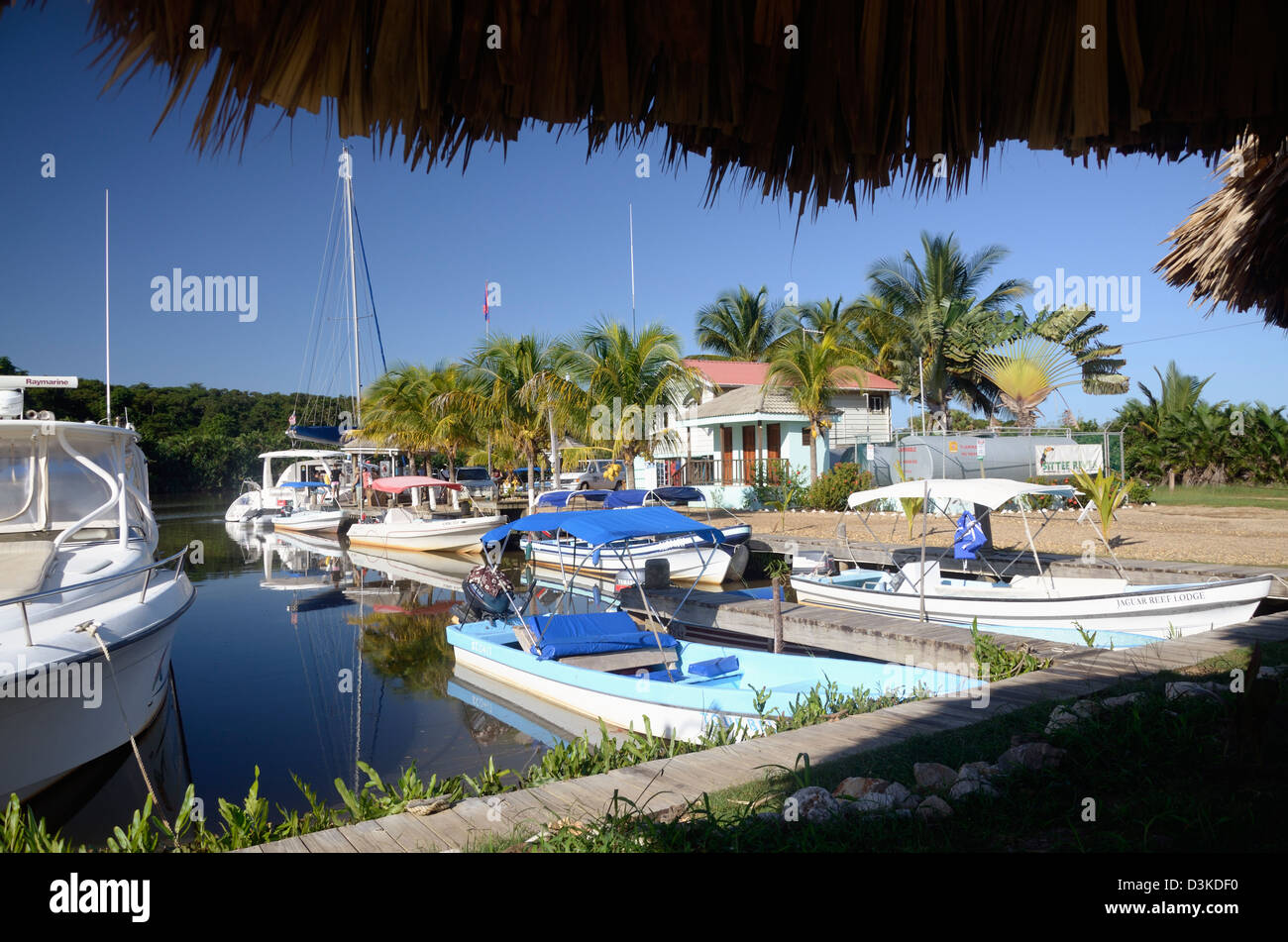 The Marina at Sittee River in Belize Stock Photo - Alamy