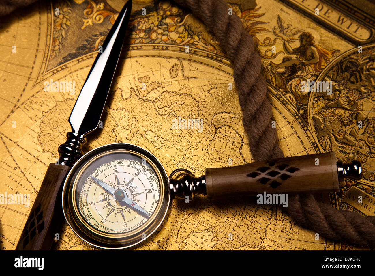 Navigation earth, Compass Stock Photo - Alamy