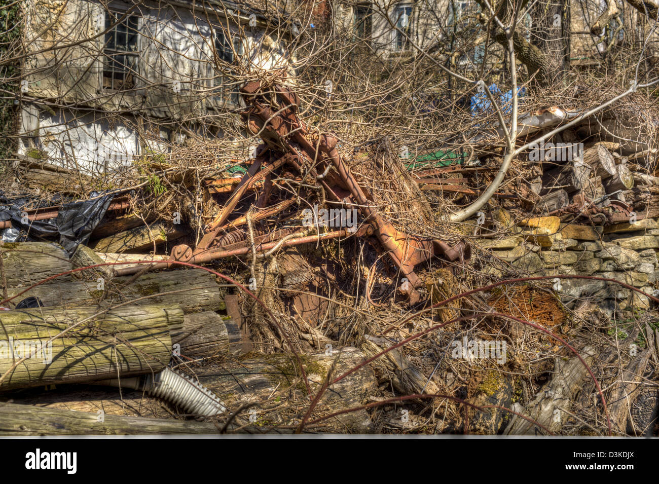 Steel, wood, wire left over/time Stock Photo - Alamy