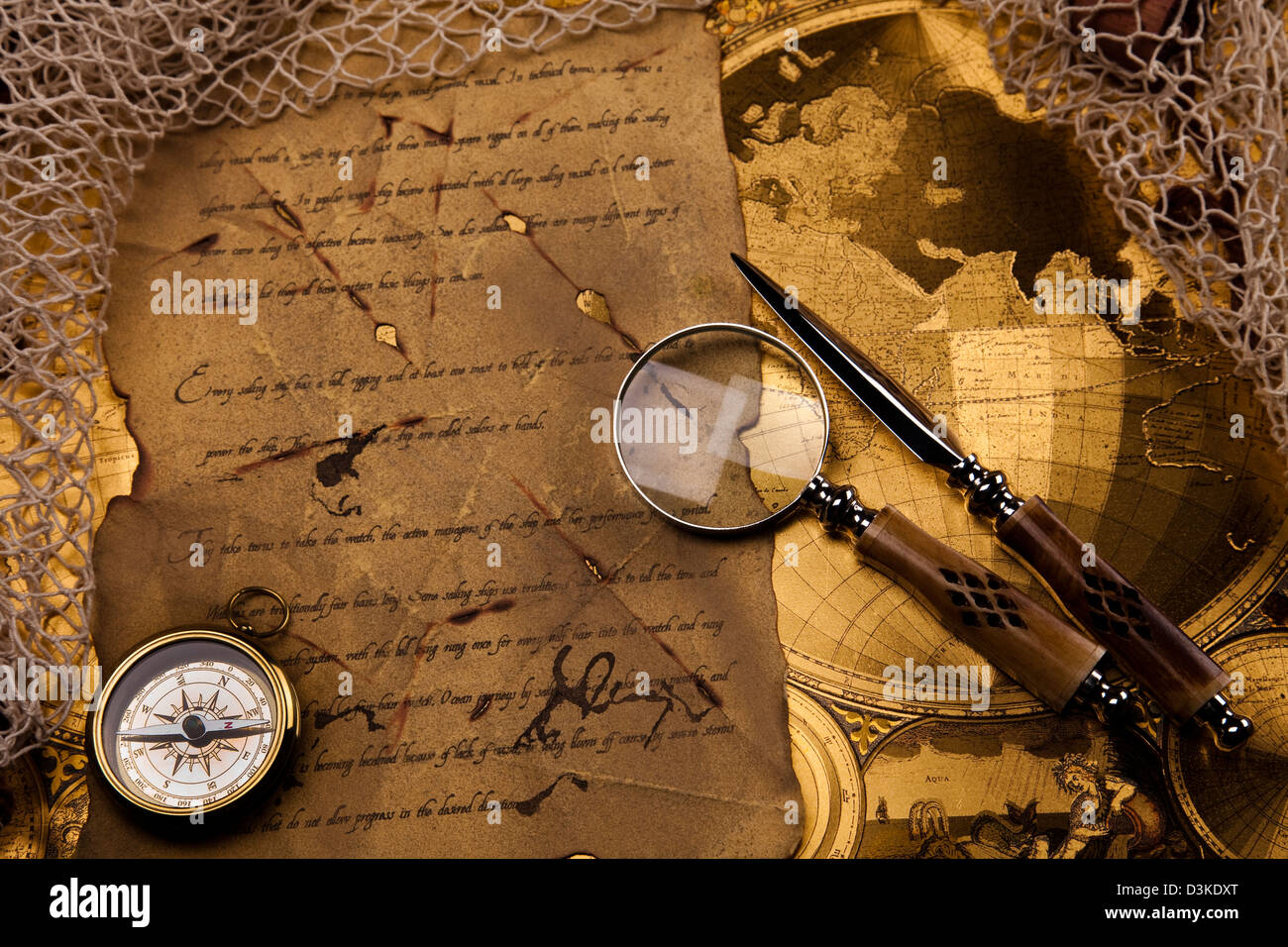 Vintage Navigation Equipment, compass Stock Photo - Alamy