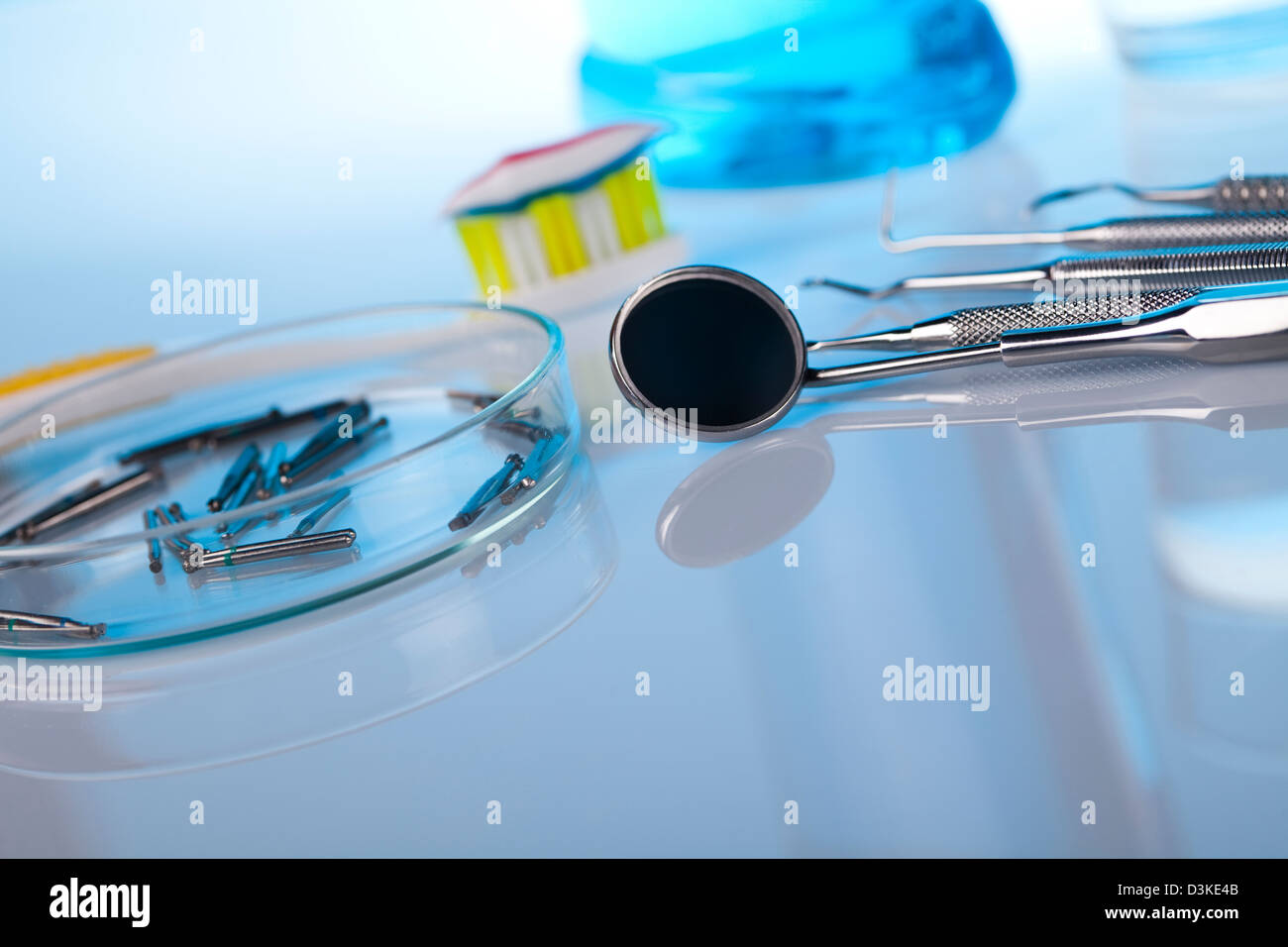 Dental health care objects Stock Photo - Alamy