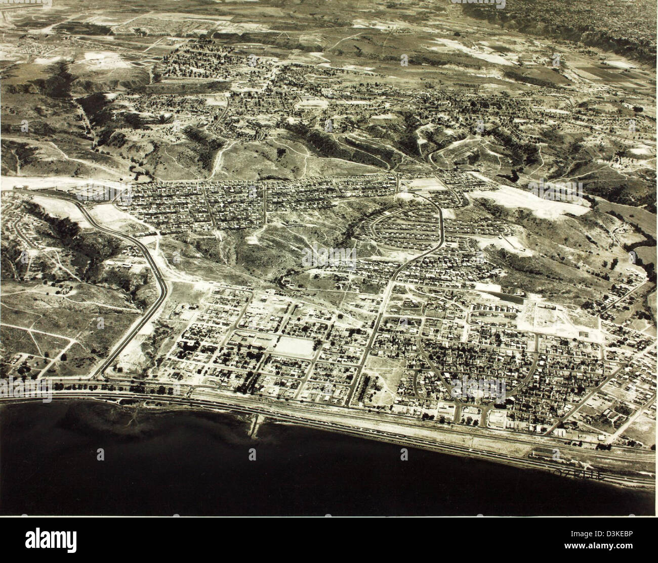 This aerial view of San Diego from the 1950s, taken by Howard Rozelle ...