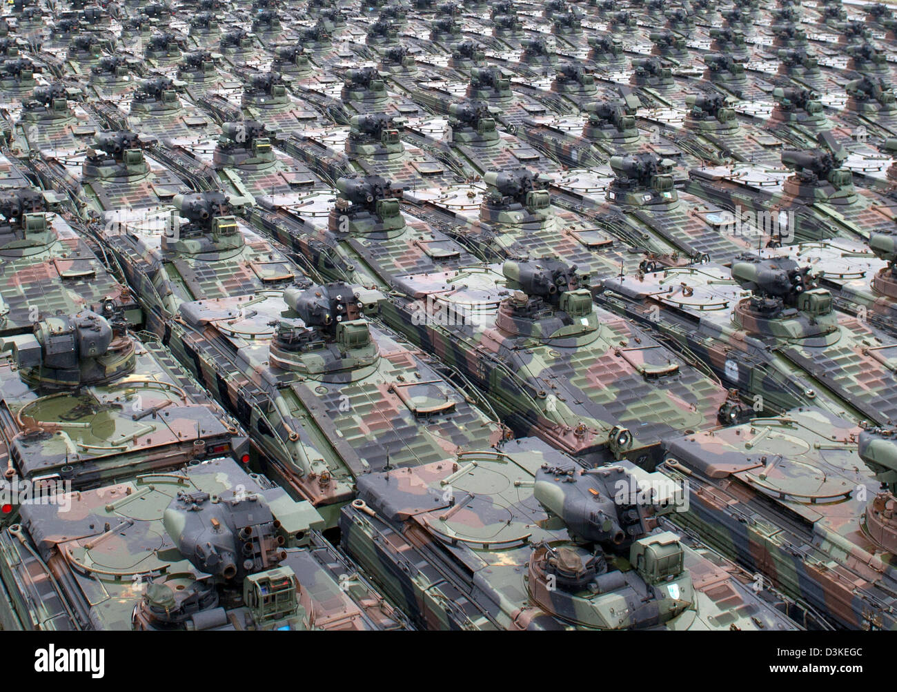 Type Marder infantry fighting vehicles of the German Army are parked ...