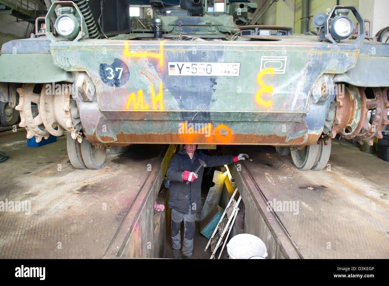 An employee of a company specialising in demilitarisation and the ...